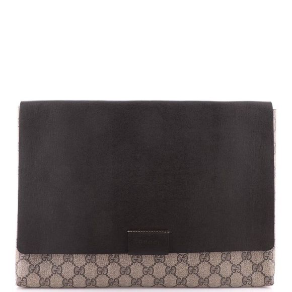 Gucci | Bags | Gucci Portfolio Case Gg Coated Canvas Brown | Poshmark